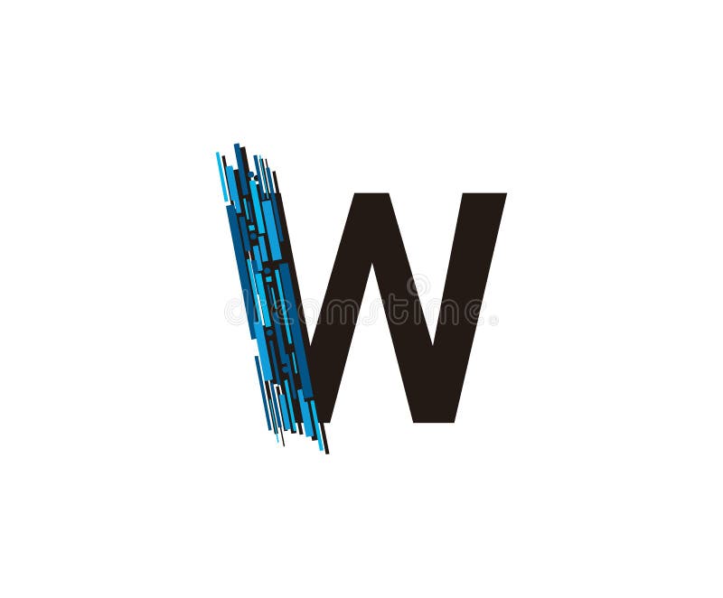 Modern Technology W Letter, Data Digital W Logo Icon Stock Illustration ...