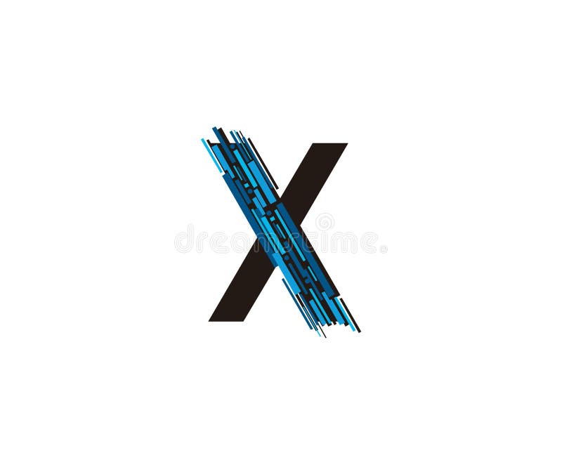 Modern Technology X Letter, Data Digital X Logo Stock Illustration ...