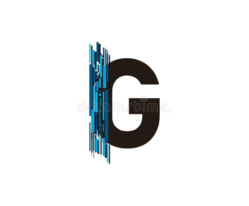 Modern Technology G Letter, Data Digital G Logo Stock Illustration ...