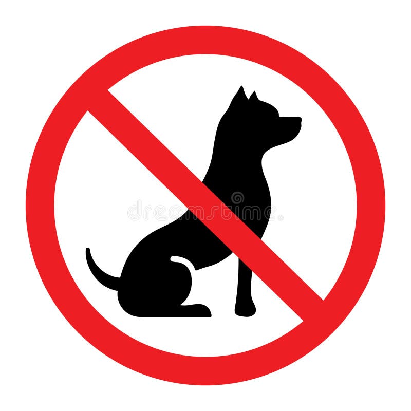 No Dogs Allowed Icon. Pets Walking Ban Zone Pictogram. Puppy Prohibited ...