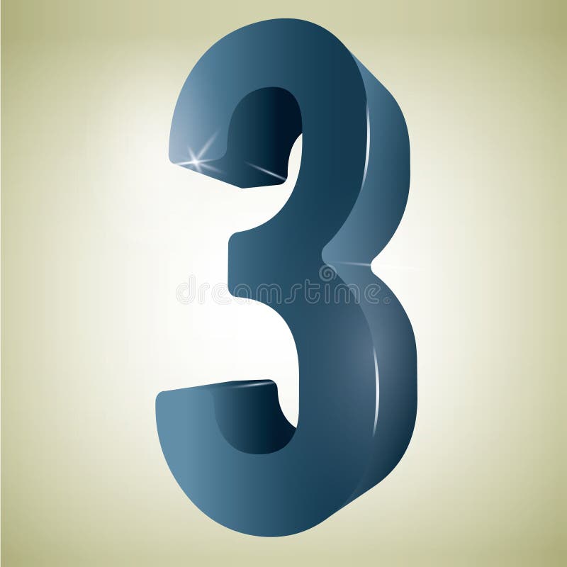 Number Three. Vector Illustration Decorative Design Stock Illustration ...