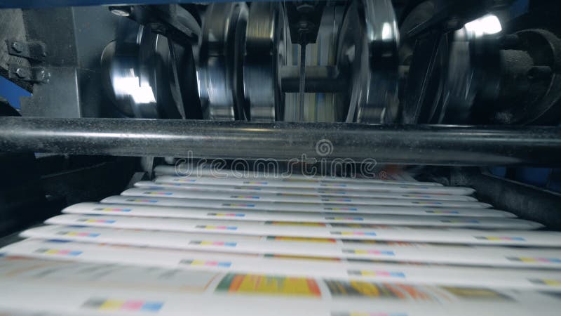 Print line with newspaper stock video. Video of paper - 200074511