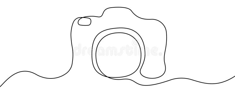 One Continuous Line Camera. Hand Drawing of Camera. Modern Linear Style ...