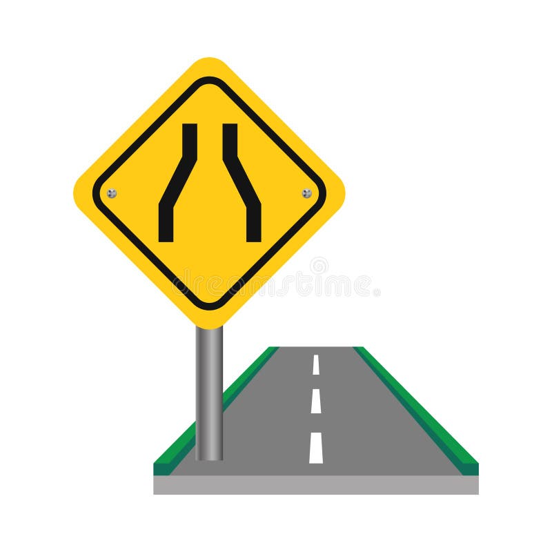 Lane Merge Sign Stock Illustrations – 217 Lane Merge Sign Stock ...