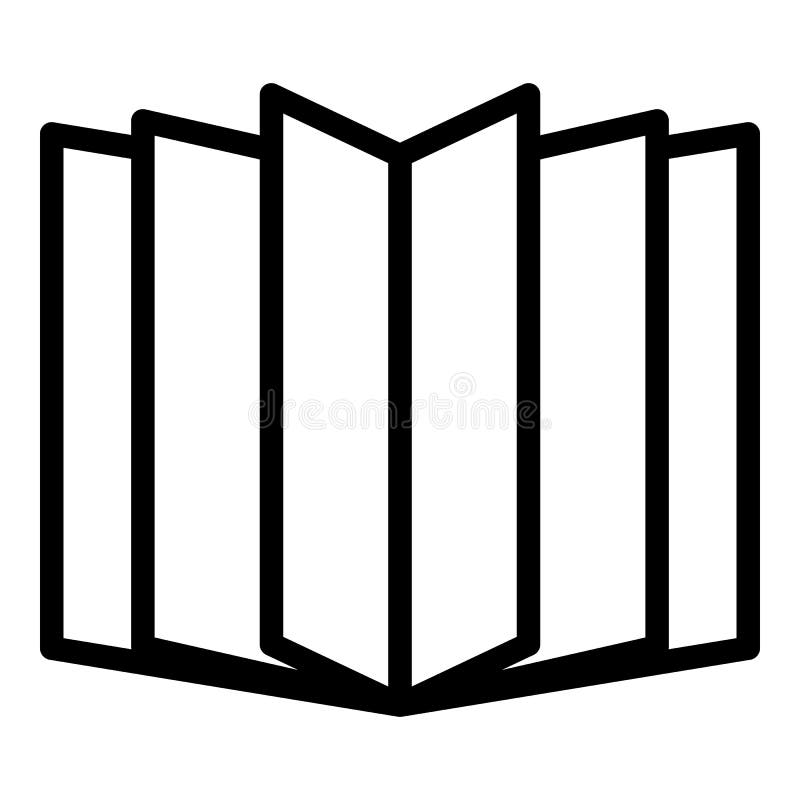 Print Open Booklet Icon, Outline Style Stock Vector - Illustration of ...