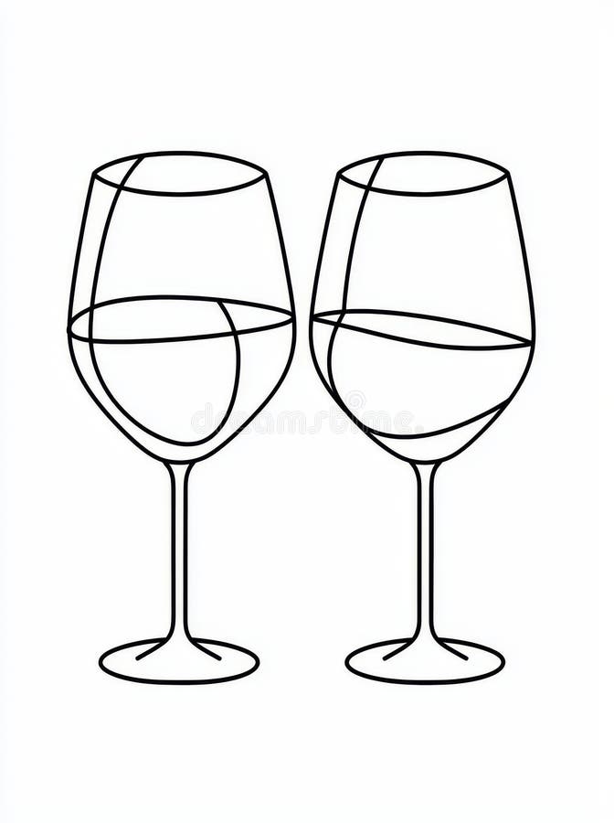Print Out this Wine Glass Cheers Wall Art. Stock Illustration ...