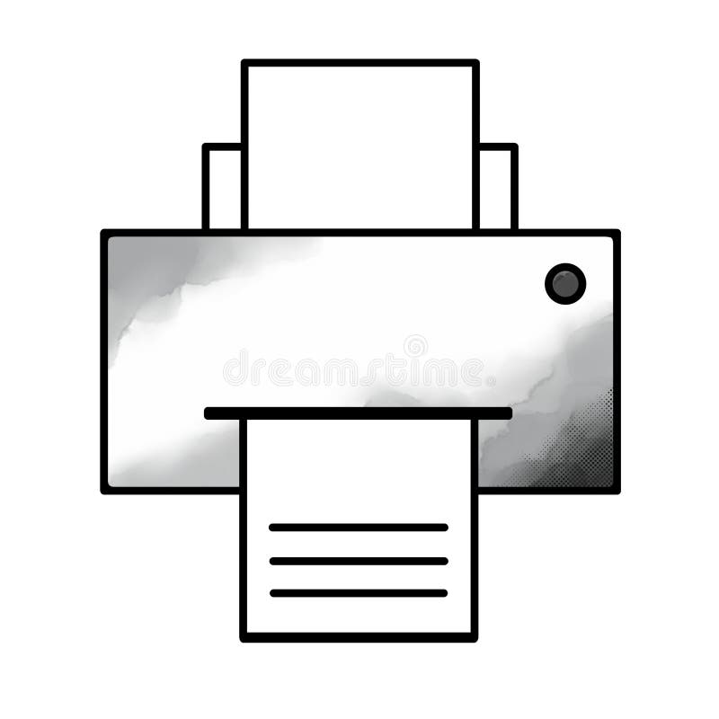 Print on Paper Clipart Icon Monochrome Office Work Stock Illustration ...