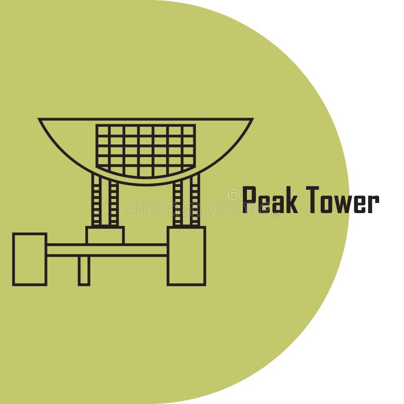 The Peak Tower Signage in Hong Kong Stock Illustration - Illustration ...