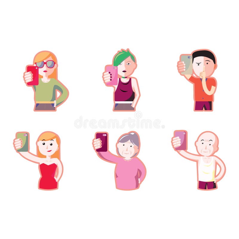 Snapping Selfies Stock Illustrations – 5 Snapping Selfies Stock ...