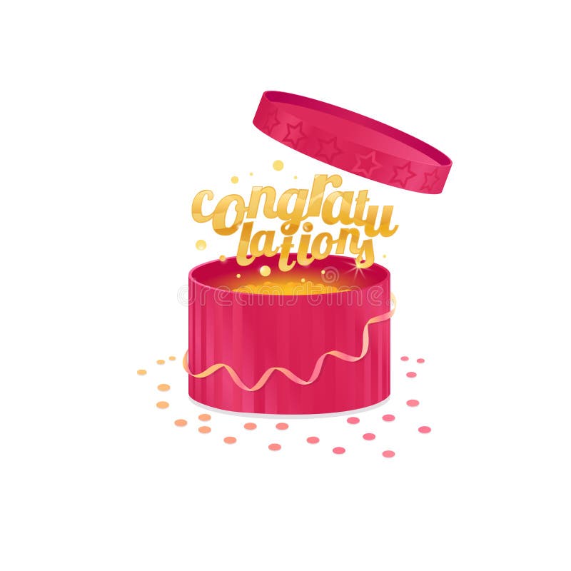 Print Box with Congratulations Stock Vector - Illustration of present ...