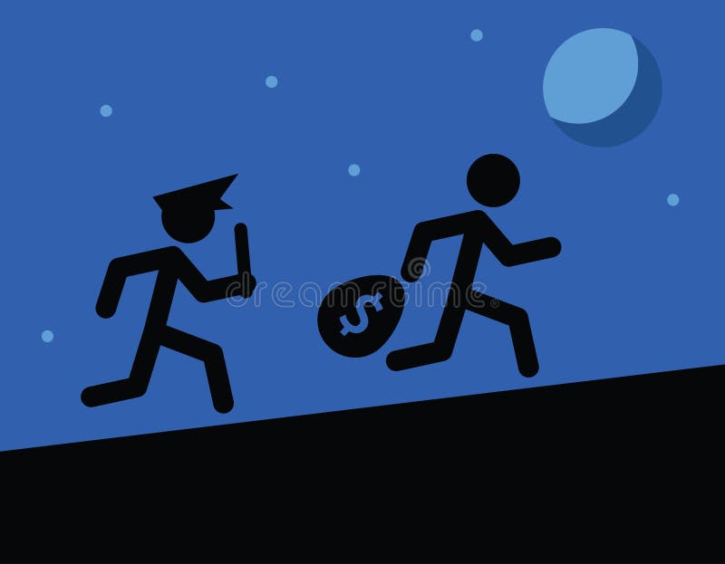 Policeman chasing thief stock vector. Illustration of competition ...