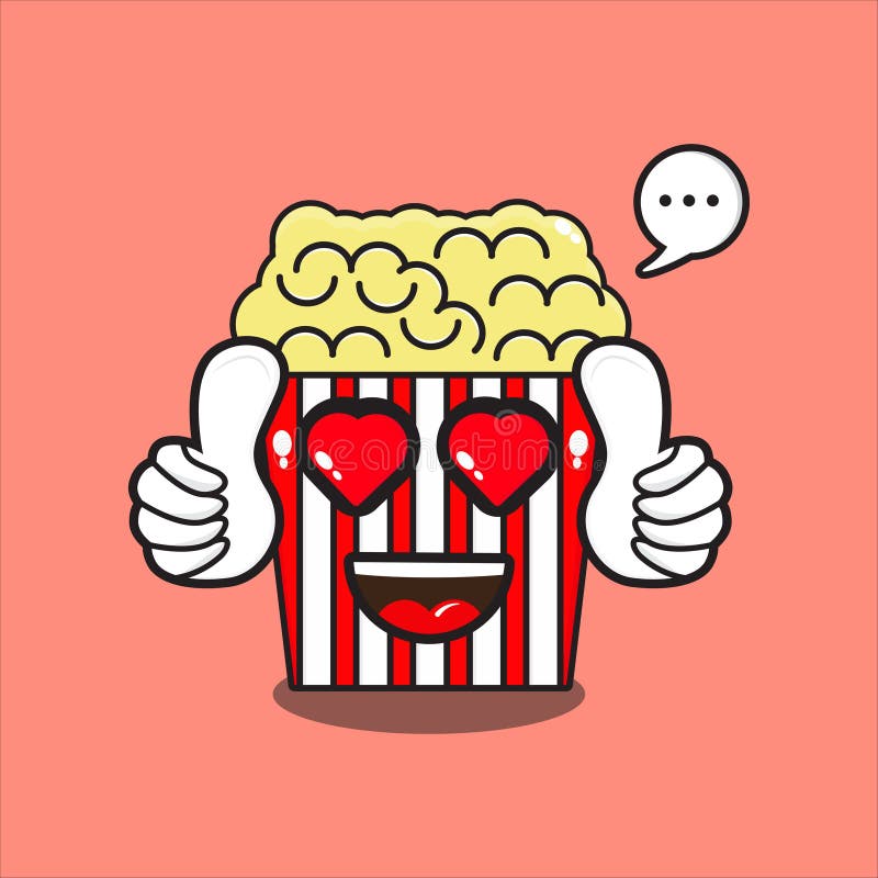 Cute Popcorn Mascot with Stop Sign Stock Vector - Illustration of ...