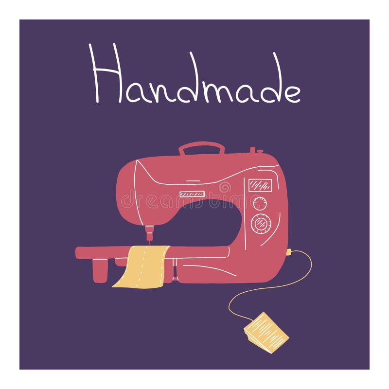 Poster with Hand Drawn Vector Sewing Tools with Lettering. Stock Vector ...