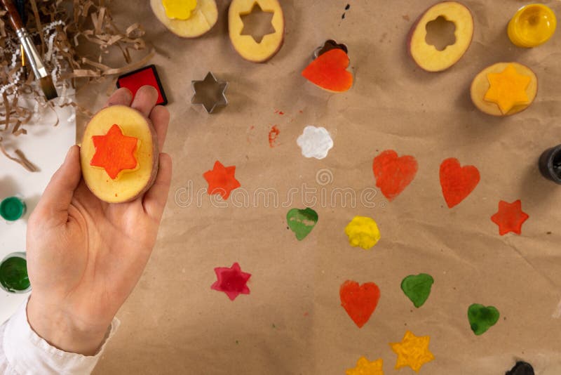 Print Potato Stamps. Handmade Gift Wrapping with an Exclusive Print ...
