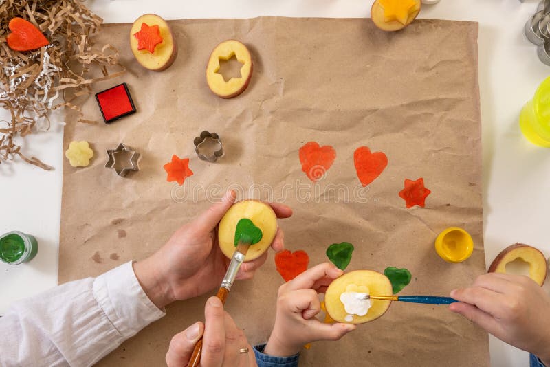 Print Potato Stamps. Handmade Gift Wrapping with an Exclusive Print ...