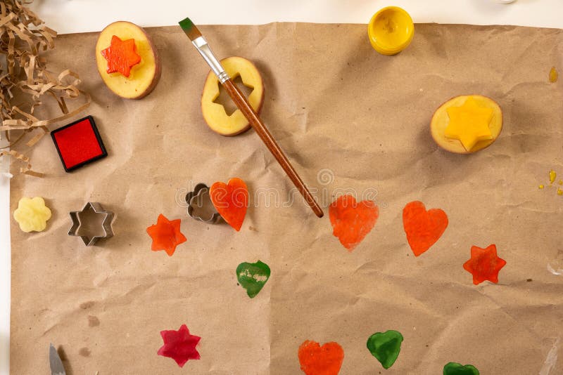 Print Potato Stamps. Handmade Gift Wrapping with an Exclusive Print ...