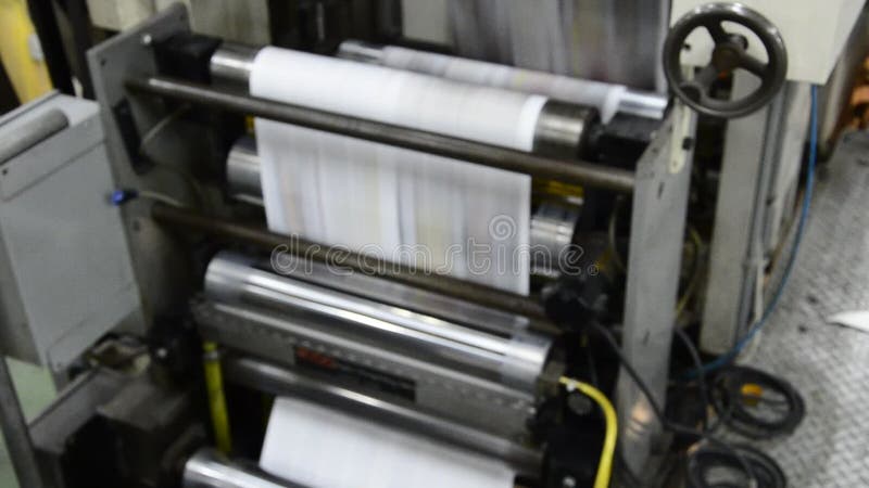 Print Press Roll Paper Machine Stock Footage - Video of graphic ...