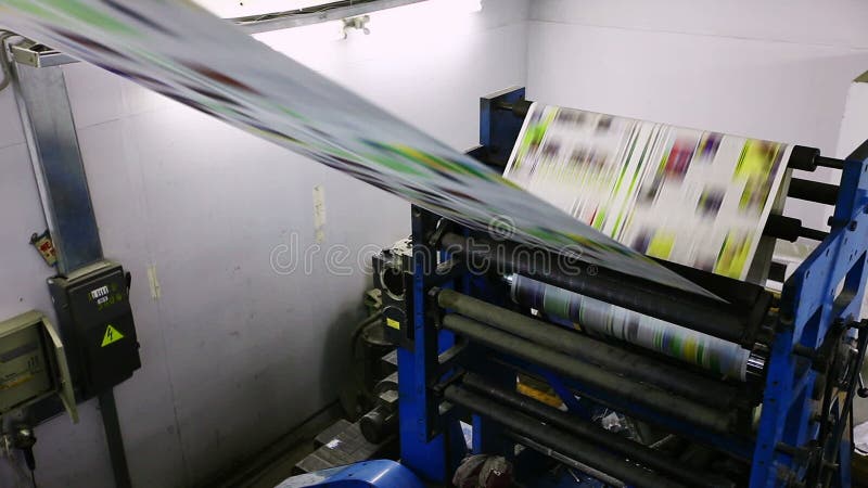 Print Press Roll Paper Machine Stock Footage - Video of graphic ...