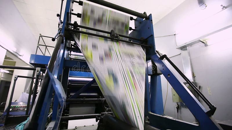 Print Press Roll Paper Machine Stock Footage - Video of graphic ...