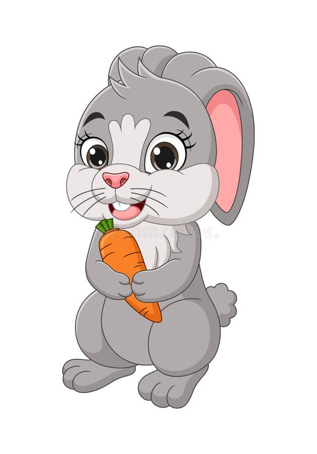 Cartoon Rabbit Eating Carrot Stock Illustrations – 459 Cartoon Rabbit ...