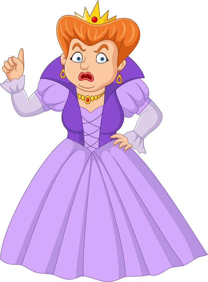 Cartoon Queen with an Angry Expression Stock Vector - Illustration of ...