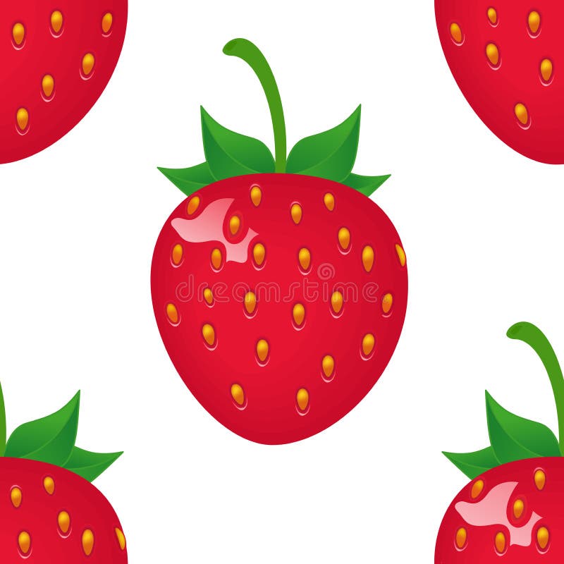 Print Print Strawberry Pattern Stock Vector - Illustration of flat ...