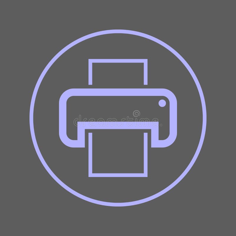 Print, Printer Circular Line Icon. Round Colorful Sign Stock Vector ...