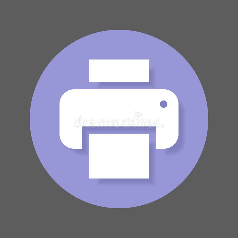 Print, Printer Flat Icon. Round Colorful Button, Circular Vector Sign ...