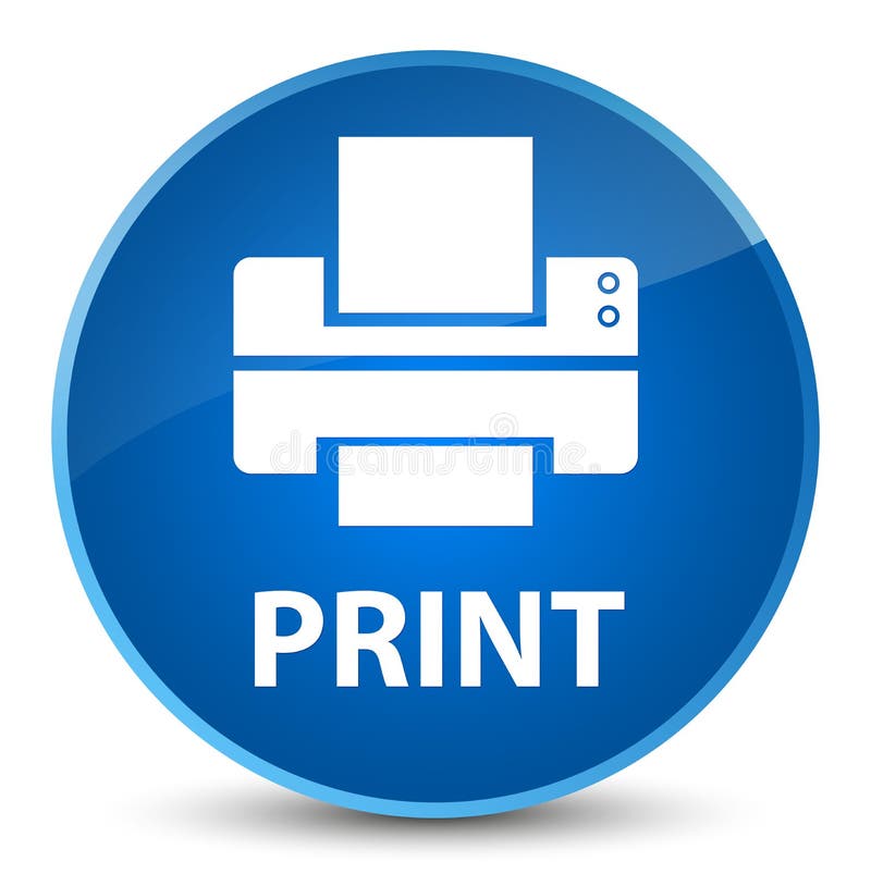 Print (printer Icon) Elegant Blue Round Button Stock Illustration ...