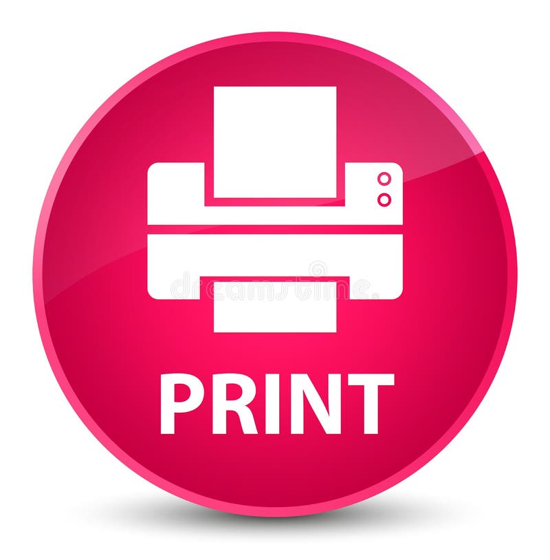 Print (printer Icon) Elegant Pink Round Button Stock Illustration ...