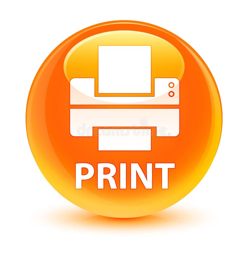 Print (printer Icon) Glassy Orange Round Button Stock Illustration ...