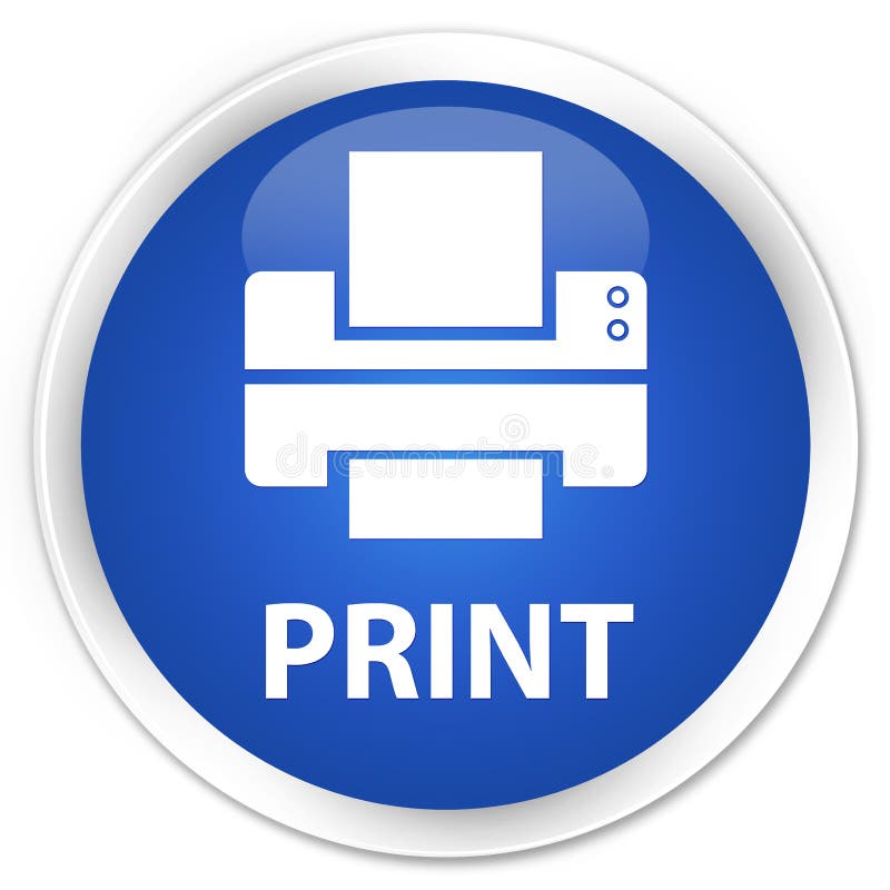 Print (printer Icon) Premium Blue Round Button Stock Illustration ...