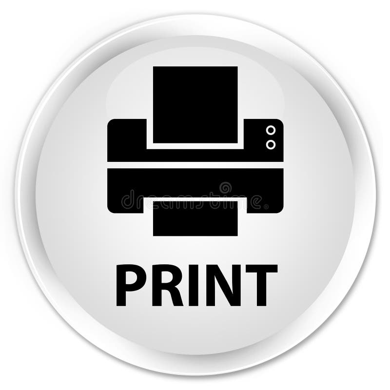 Print (printer Icon) Premium White Round Button Stock Illustration ...