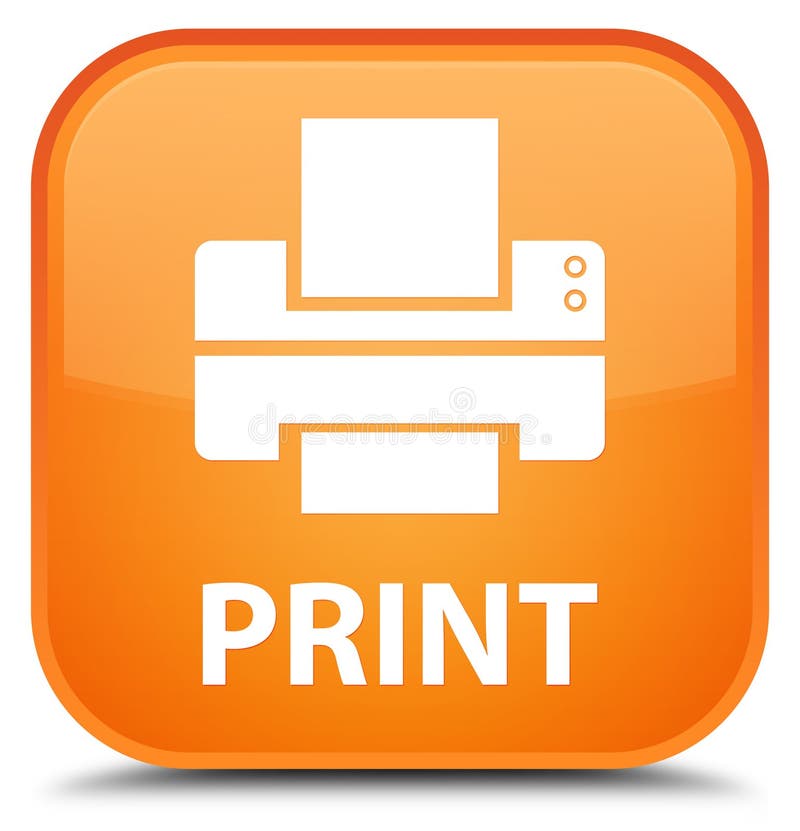 Print (printer Icon) Special Orange Square Button Stock Illustration ...