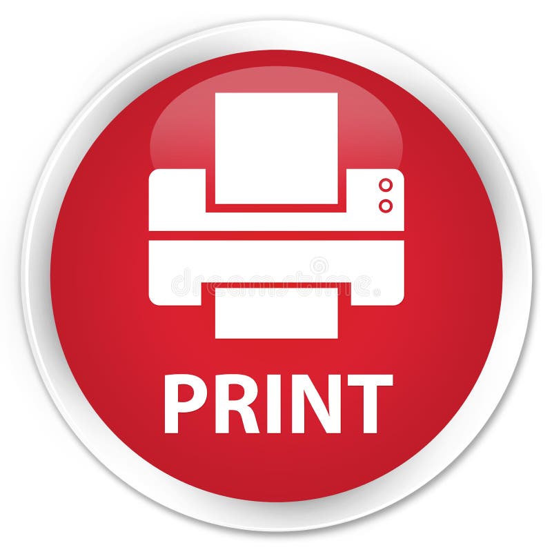 Print (printer Icon) Premium Red Round Button Stock Illustration ...