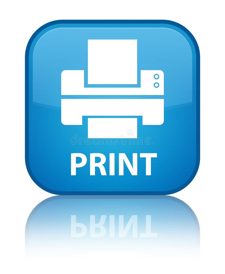 Print (printer Icon) Special Cyan Blue Square Button Stock Illustration ...