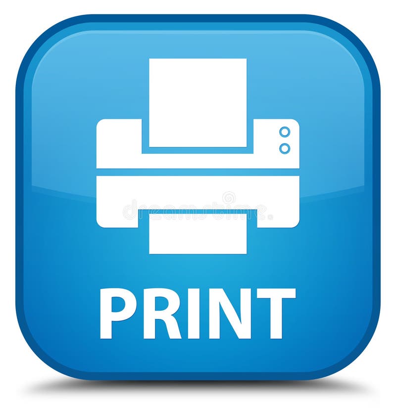 Print (printer Icon) Special Cyan Blue Square Button Stock Illustration ...
