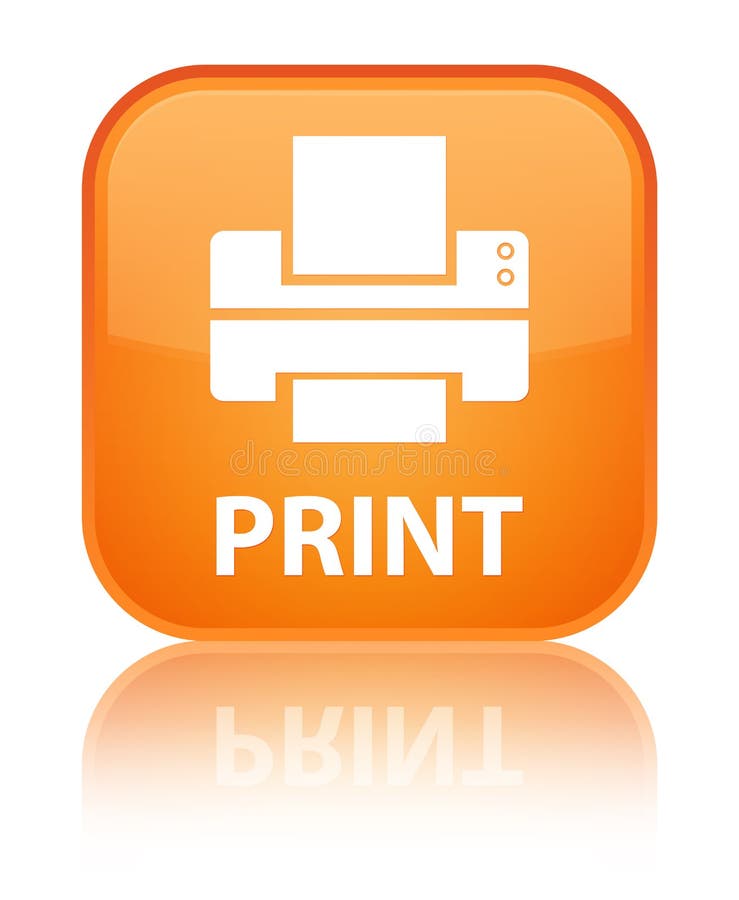 Print (printer Icon) Special Orange Square Button Stock Illustration ...