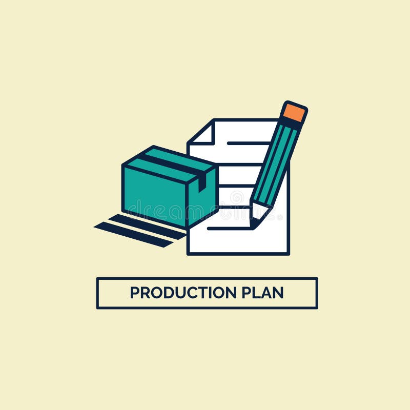 Production Plan Icon, Black Vector Sign with Editable Strokes, Concept ...