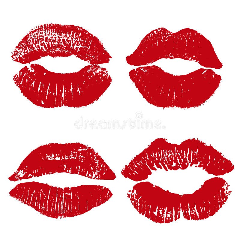Print of Red Lips. Vector Illustration on a White Background Stock ...