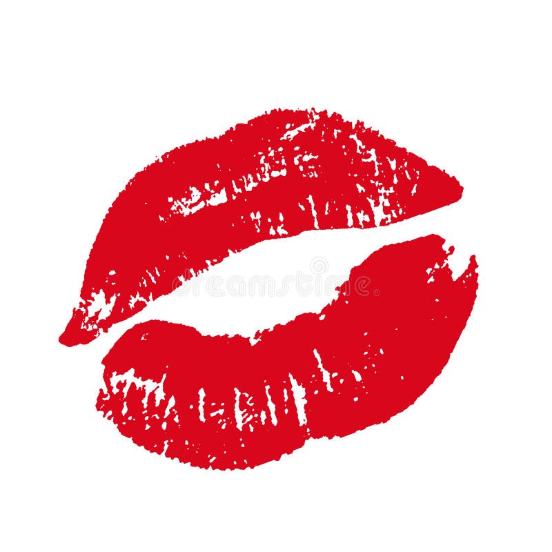 Print of Red Lips. Vector Illustration on a White Background Stock ...