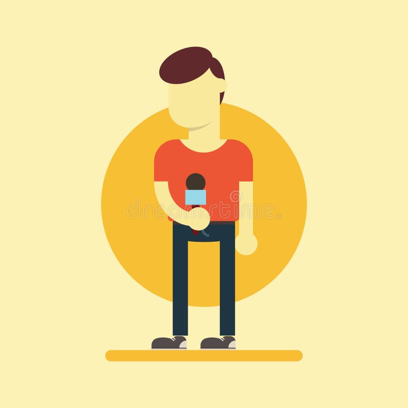 Character Holding Mike Stock Illustrations – 56 Character Holding Mike ...