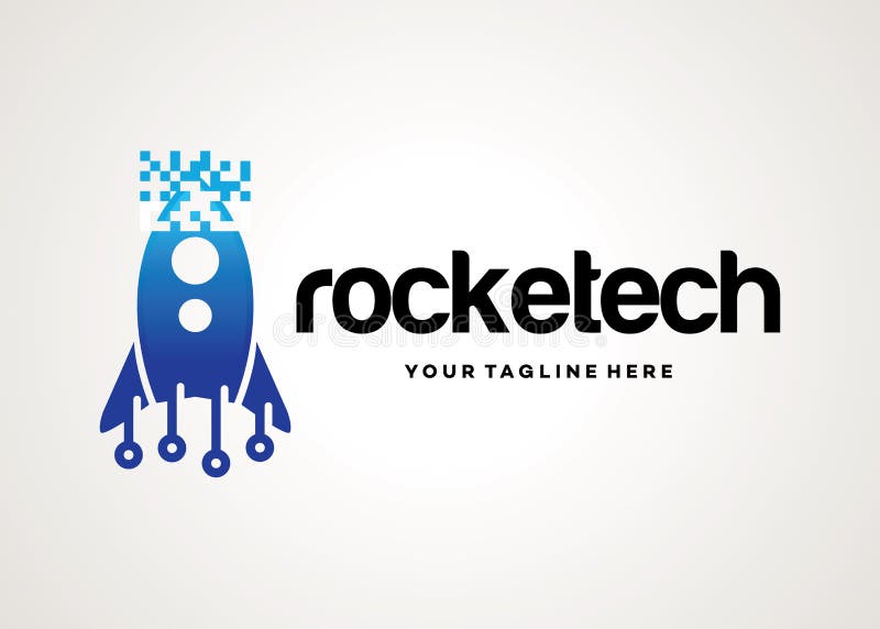 Rocket and Tech Logo Design Template, Technology Logo Vector, Mobile ...