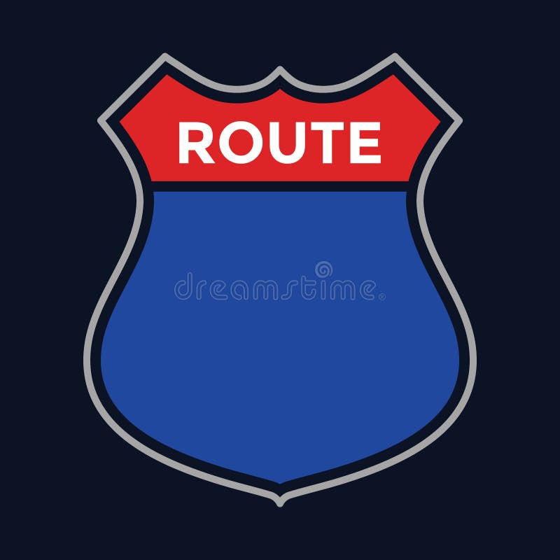 Route highway sign, blank stock vector. Illustration of empty - 264440009