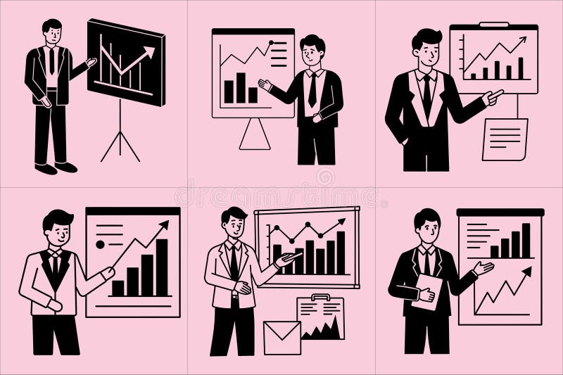 Print Sales Manager Explains in the Office Why Sales Vector ...