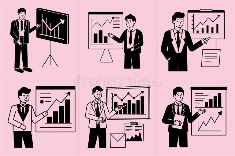 Print Sales Manager Explains in the Office Why Sales Vector ...