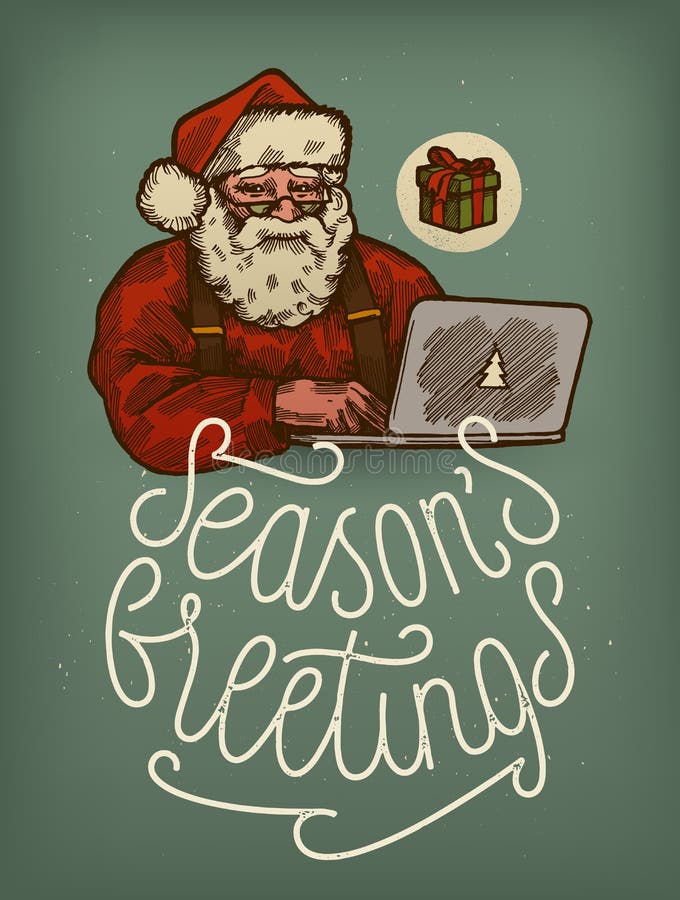 Santa Claus Using Greetings Stock Illustrations – 115 Santa Claus Using ...
