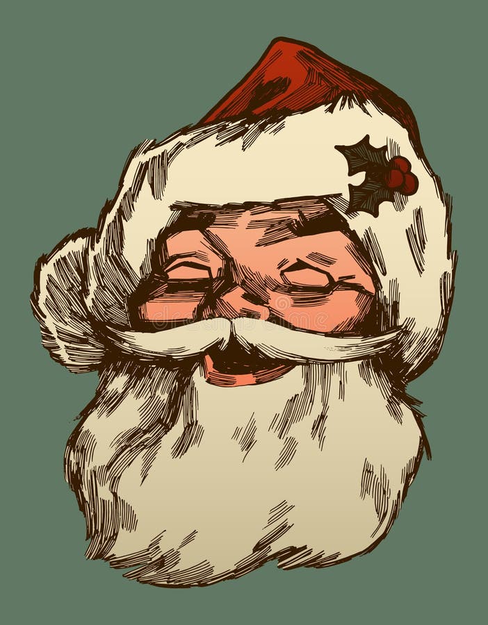 Santa face laughing stock vector. Illustration of christmas - 197317222