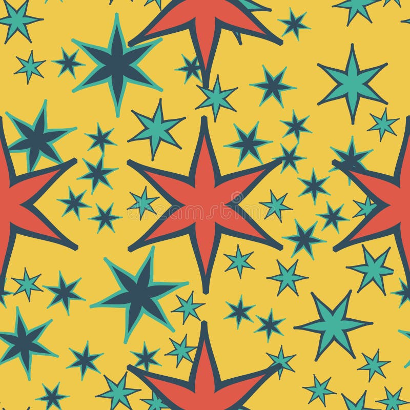 Print Seamless Pattern Geometric Simple Design with Stars or Stylized ...