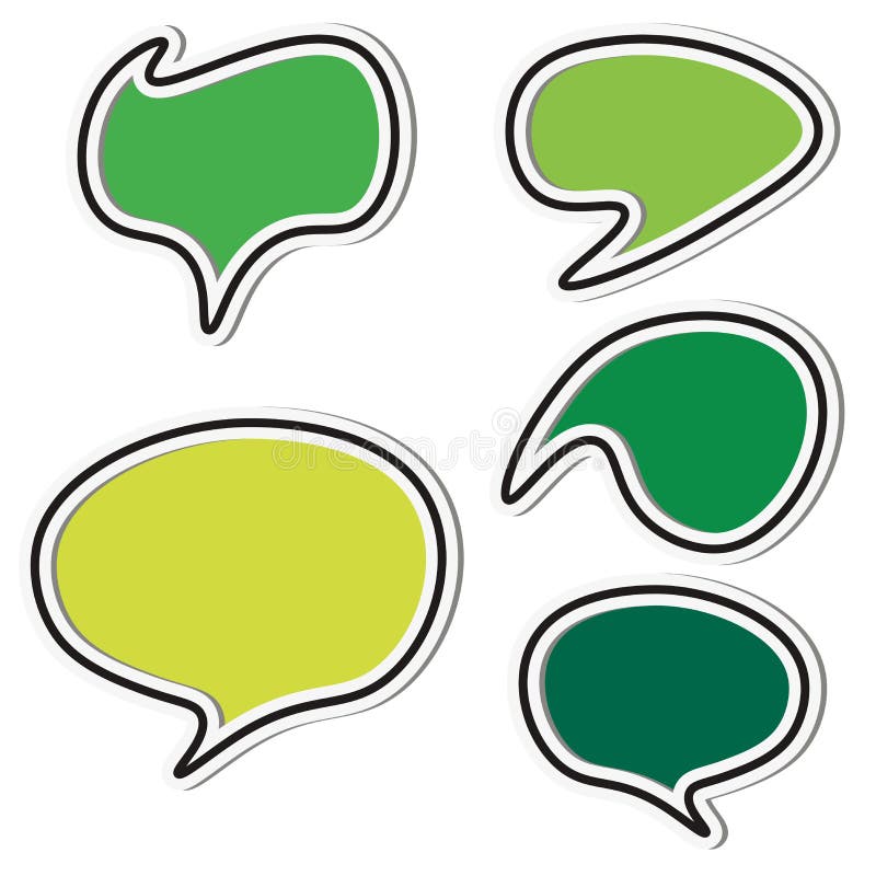 Set of Speech Sticker Bubbles. Stock Vector - Illustration of black ...